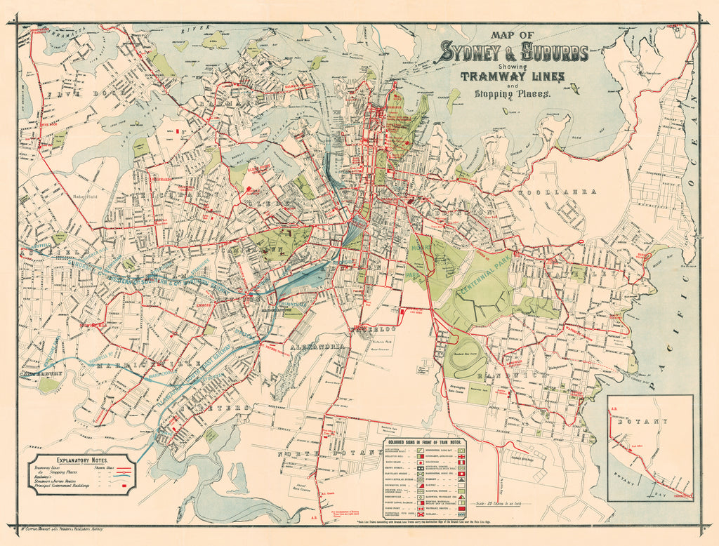 Sydney Tramways Wall Map | Mapworld