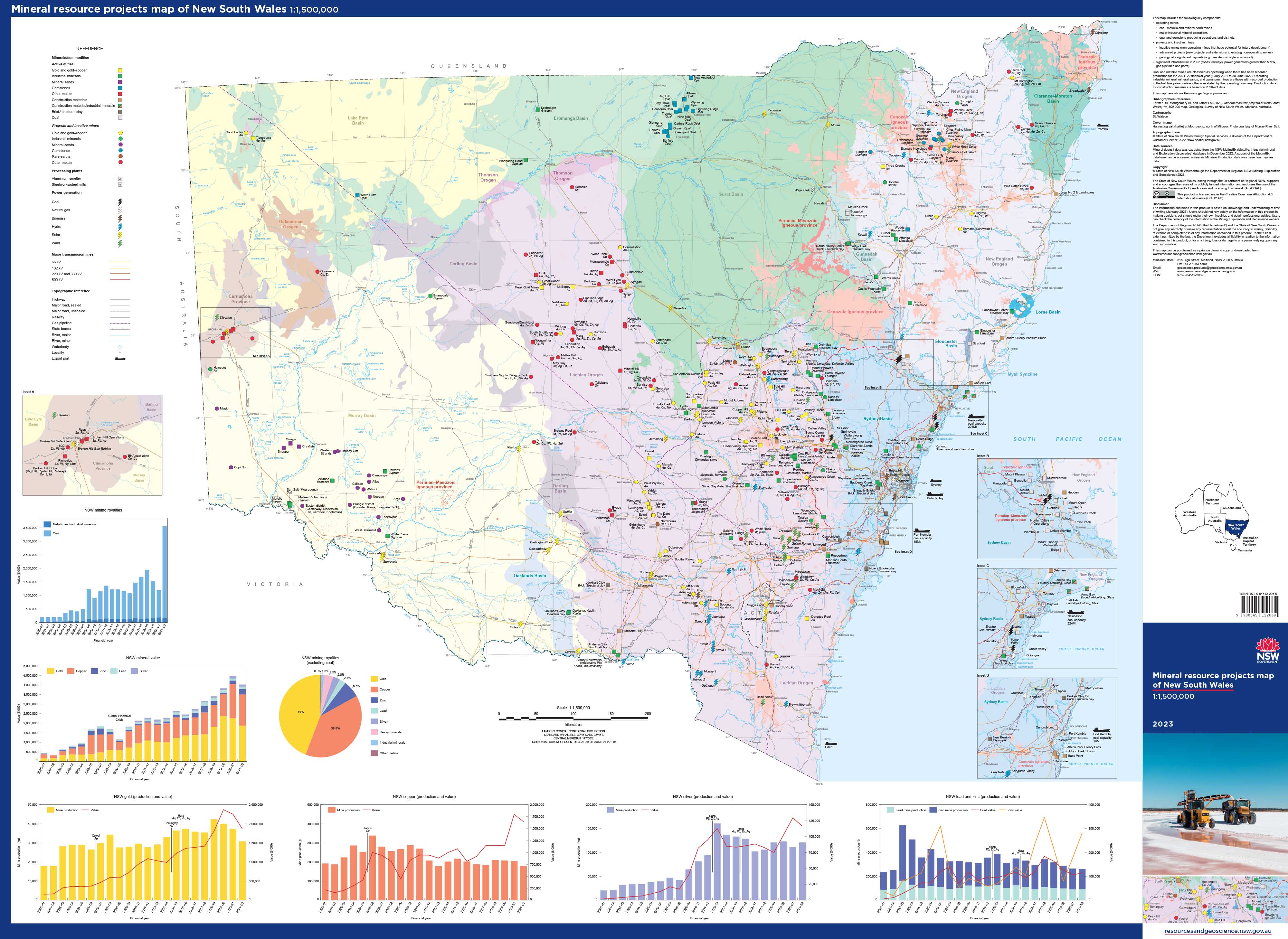 New South Wales Major Resource Projects Wall Map 2020 | Shop Mapworld