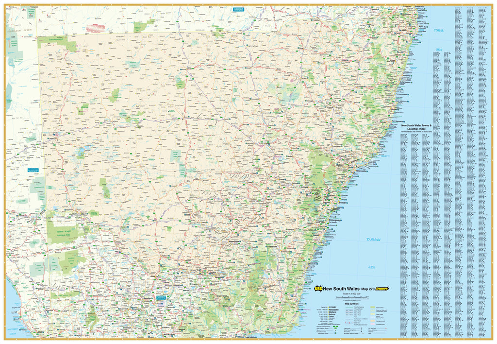 Buy New South Wales UBD Laminated Wall Map - Mapworld