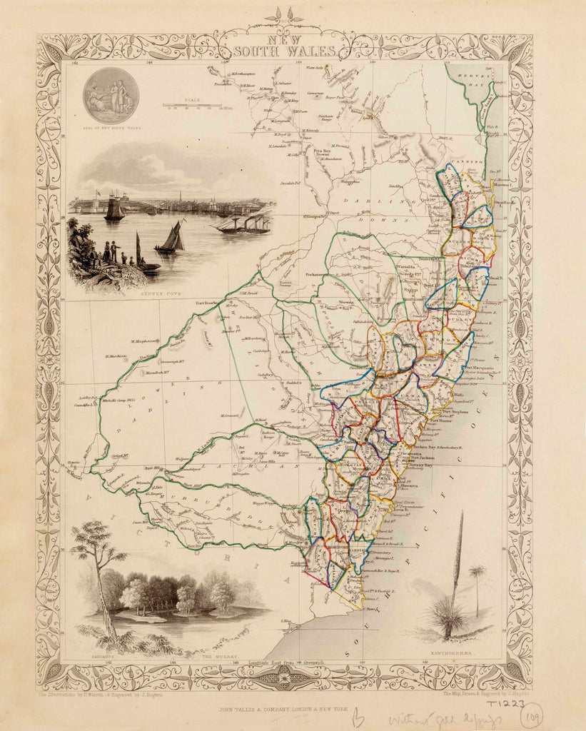 New South Wales Wall Map by John Tallis | Mapworld