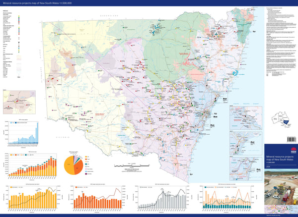 New South Wales Major Resource Projects Wall Map 2020 | Shop Mapworld