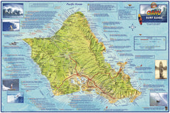 Hawaii Oahu Surf Guide Wall Map by Franko