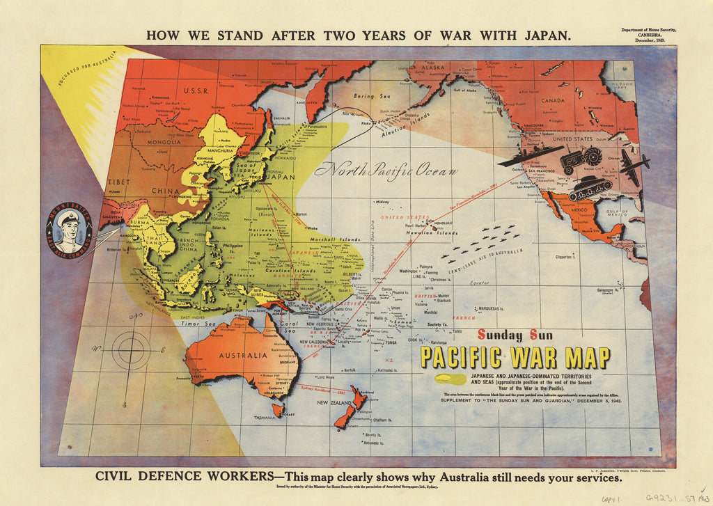 Pacific War Wall Map 1943 | Shop Mapworld