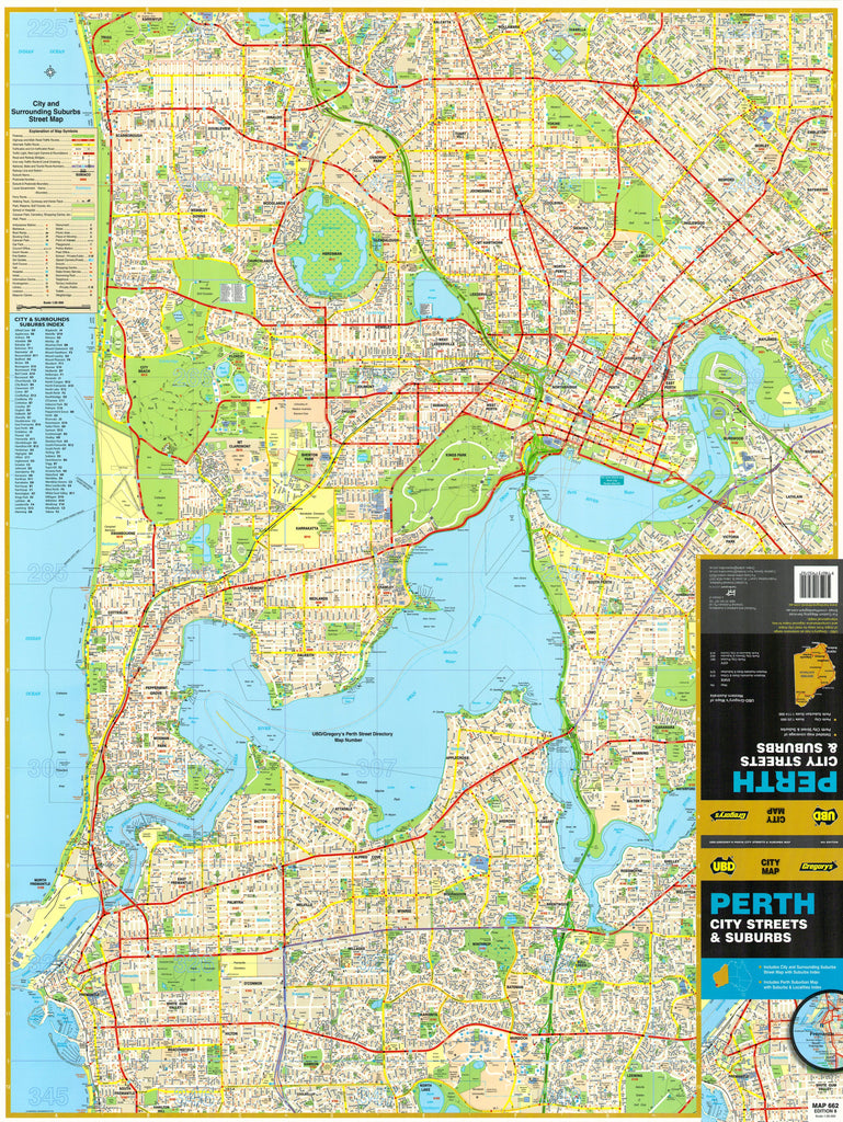 Perth wall map by UBD, buy wall wap of Perth - Mapworld