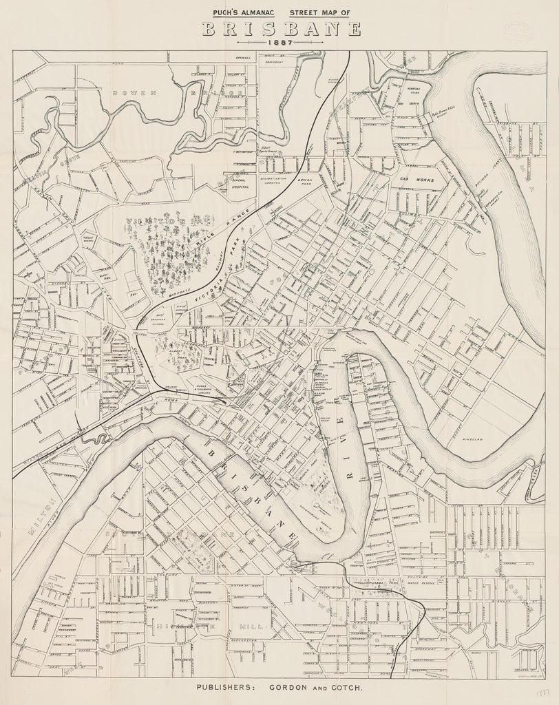 Pugh's Almanac Street Map of Brisbane (1887) | Mapworld