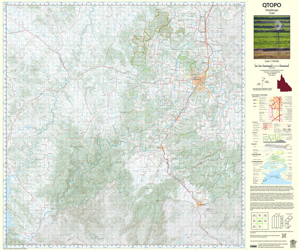 9240 Stanthorpe QTopo 1:100,000 Topographic Map | Mapworld