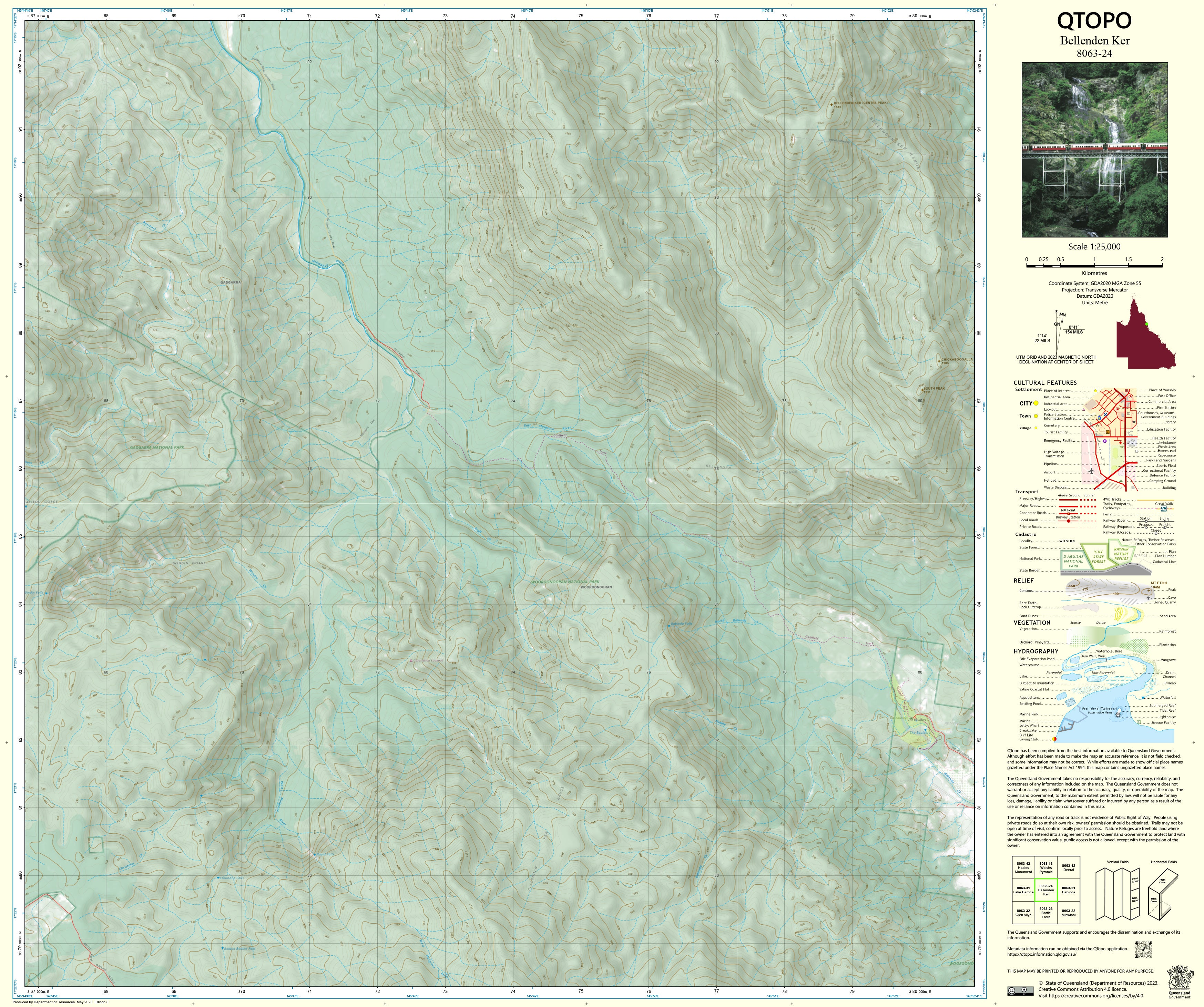 8063-24 Bellenden Ker QTopo 1:25,000 Topographic | Mapworld