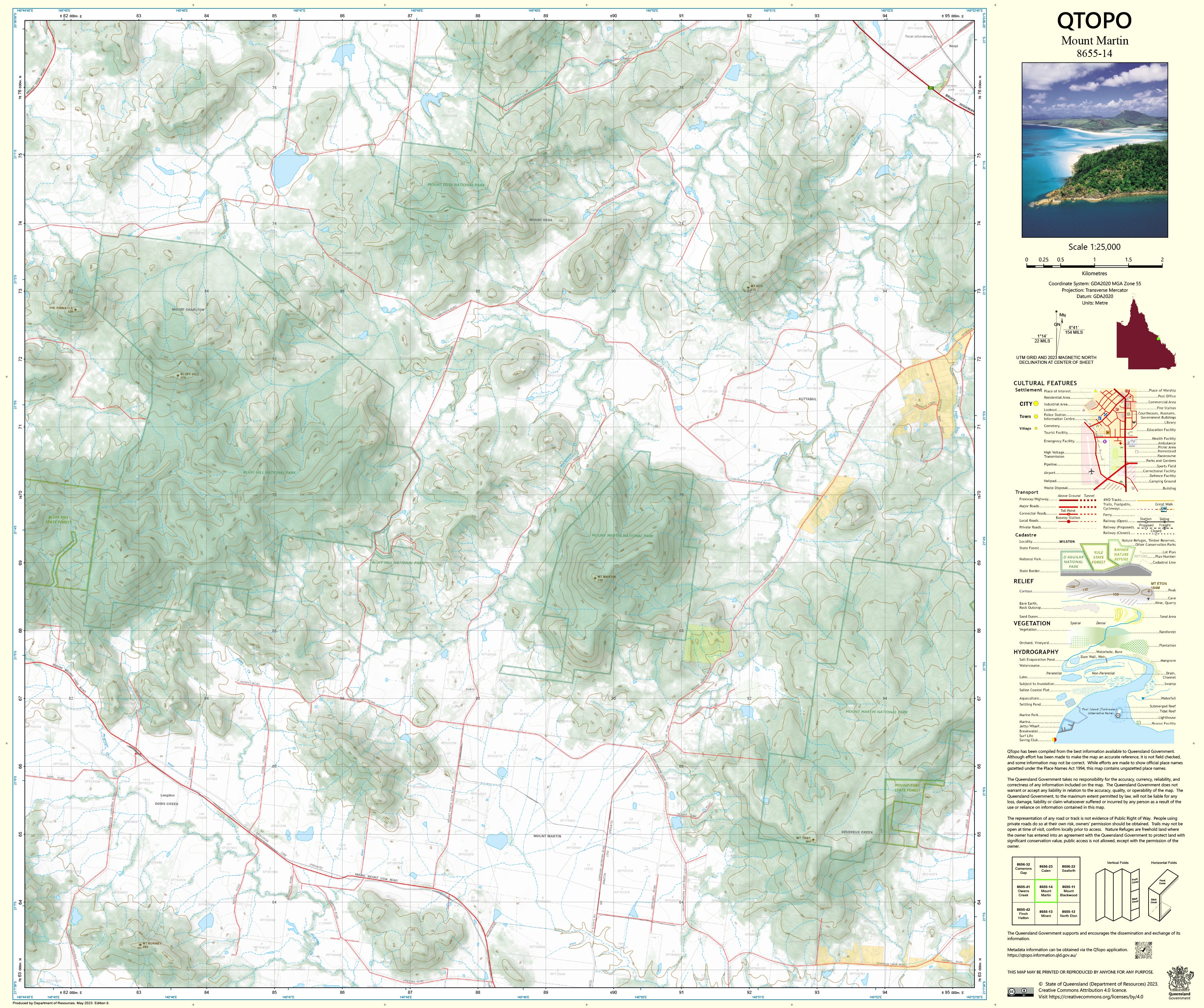 8655-14 Mount Martin QTopo 1:25,000 Topographic | Mapworld