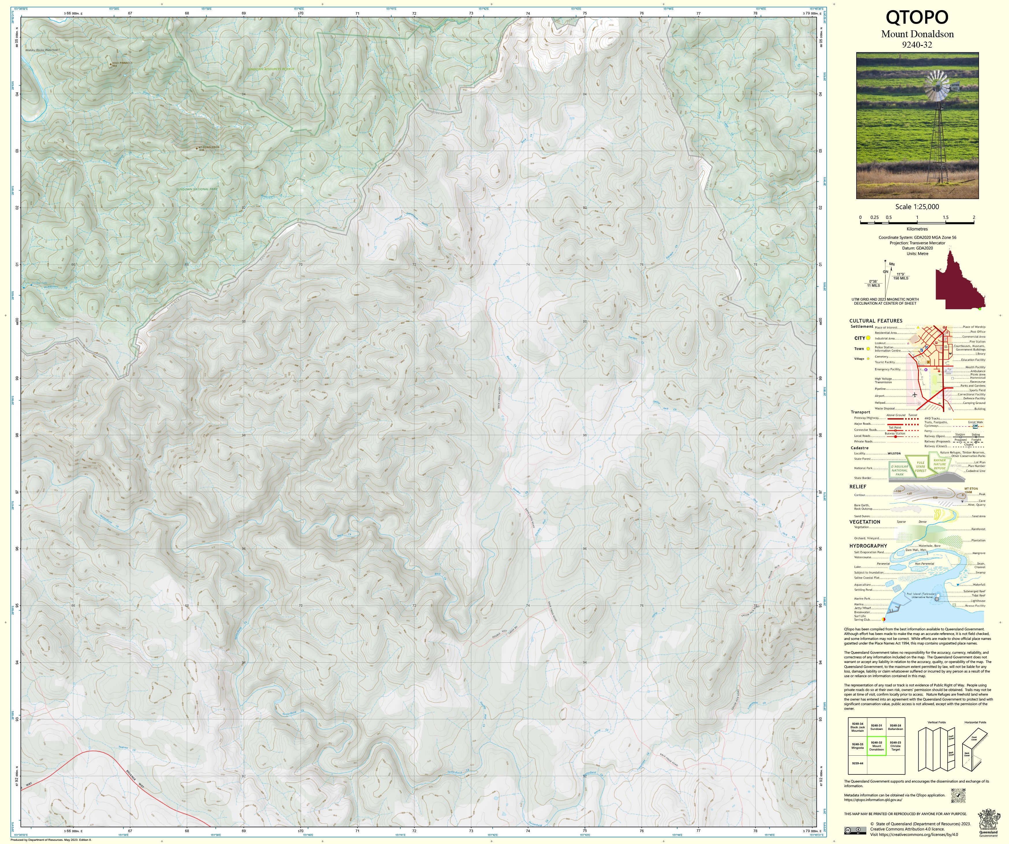 9240-32 Mount Donaldson QTopo 1:25,000 | Mapworld