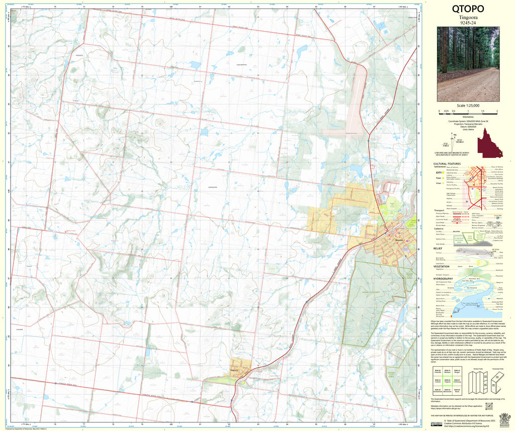 9245-24 Tingoora QTopo 1:25,000 Topographic Map | Mapworld