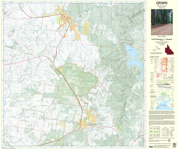 9343-34 Crows Nest QTopo 1:25,000 Topographic Map