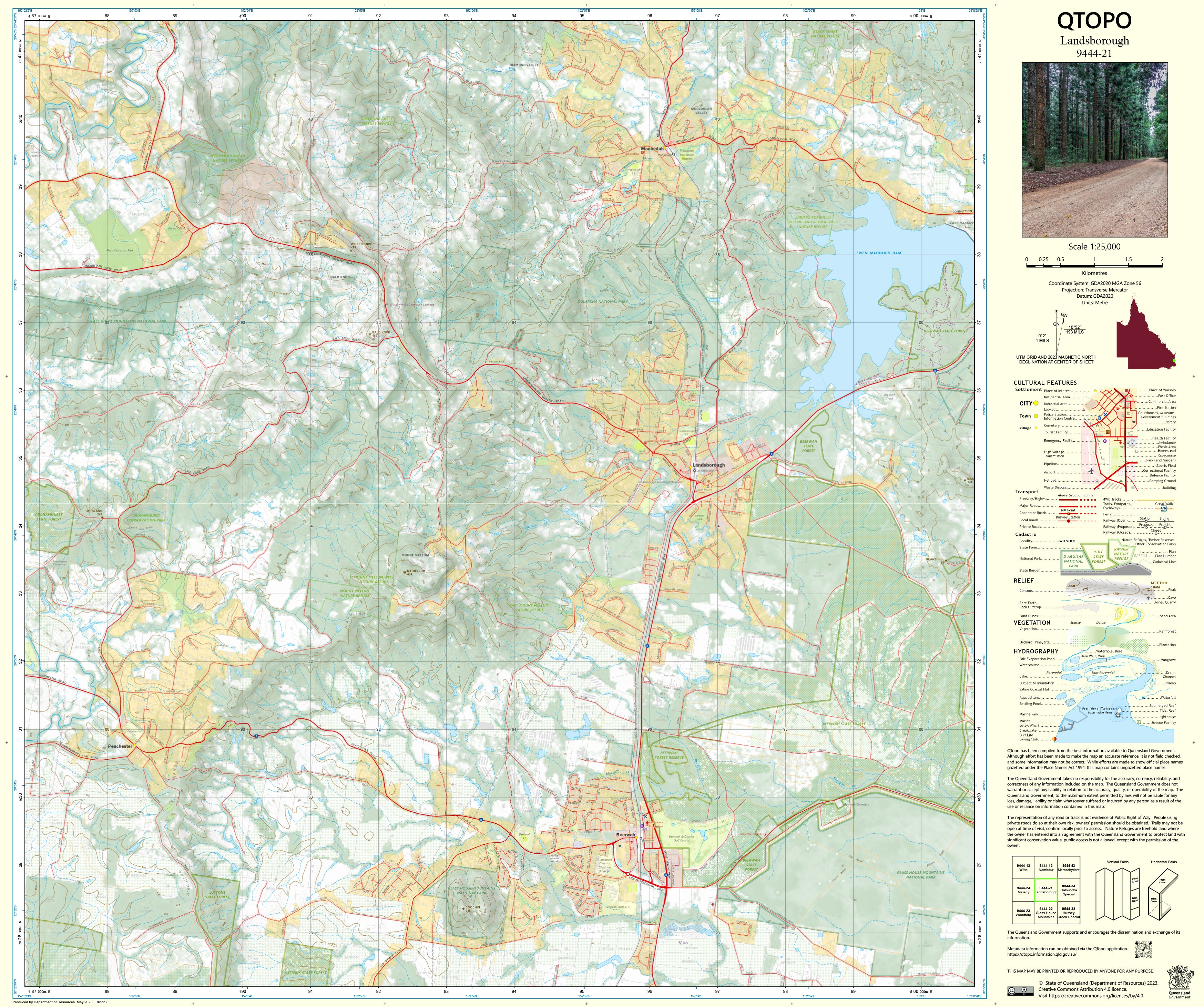 9444-21 Landsborough QTopo 1:25,000 Topographic Map