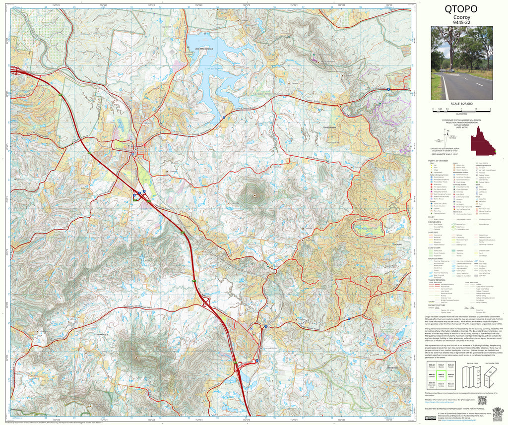 9445-22 Cooroy QTopo 1:25,000 Topographic Map | Mapworld