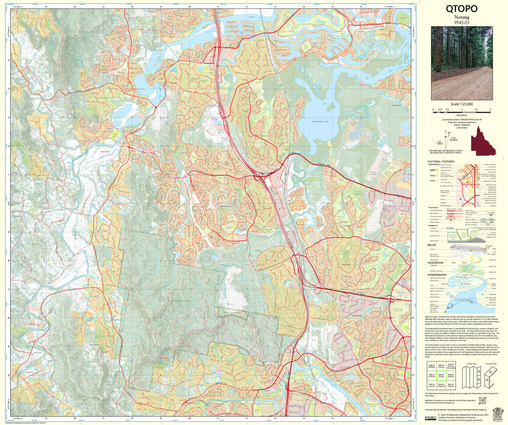 9542-23 Nerang QTopo 1:25,000 Topographic Map | Mapworld