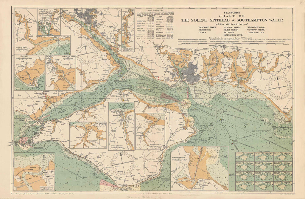Chart of the Solent, Spithead and Southampton Water 1932 | Mapworld