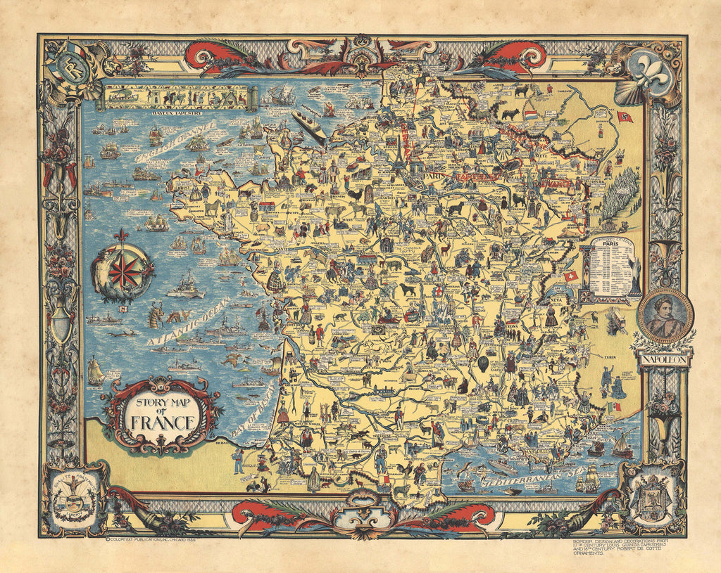 Story Wall Map of France 1936 | Mapworld