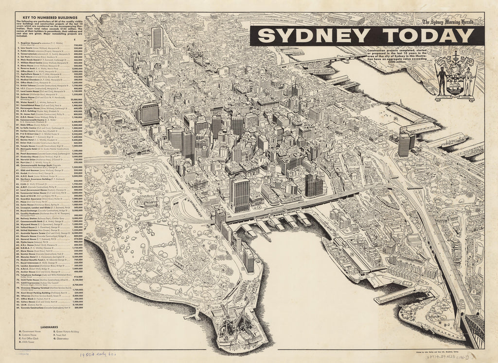 Sydney Today Historic Map by the Sydney Morning | Mapworld