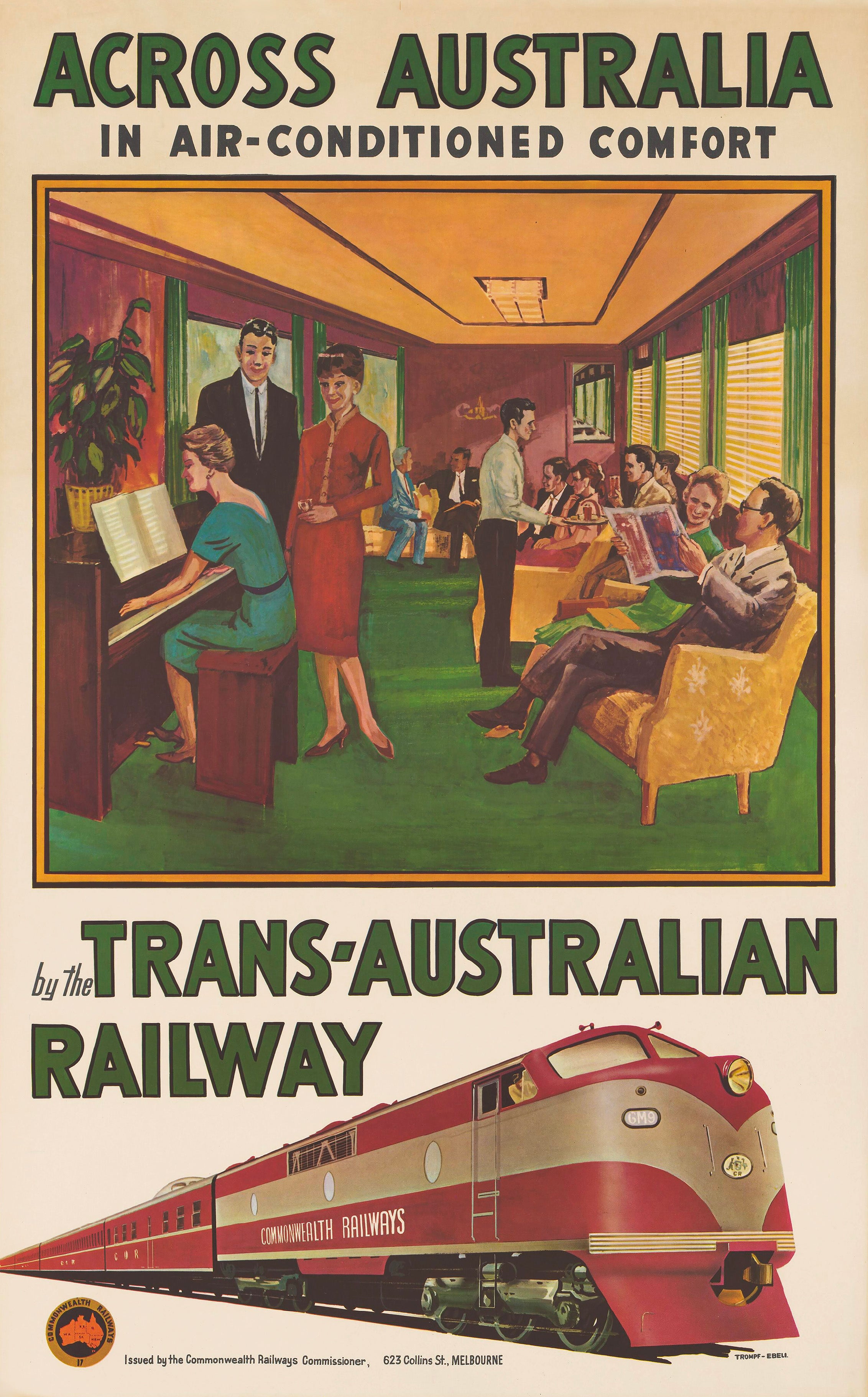 Buy TRAVEL POSTER - Trans Australian Railway Vintage Poster - Mapworld