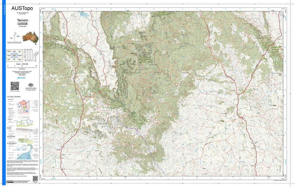 Taroom G5508 AUSTopo 1:250,000 Map