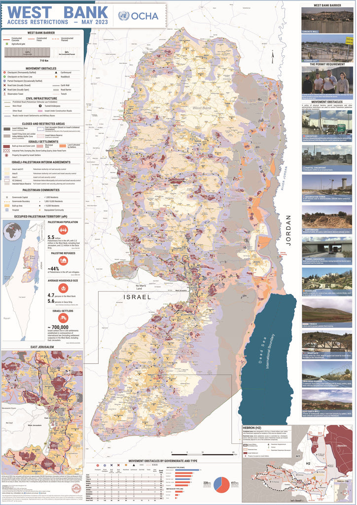 West Bank Wall Map 2024 | Mapworld