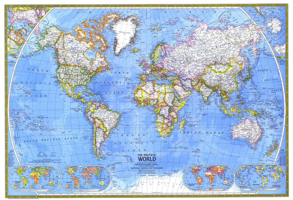World Political Wall Map (1975) – National Geographic | Mapworld
