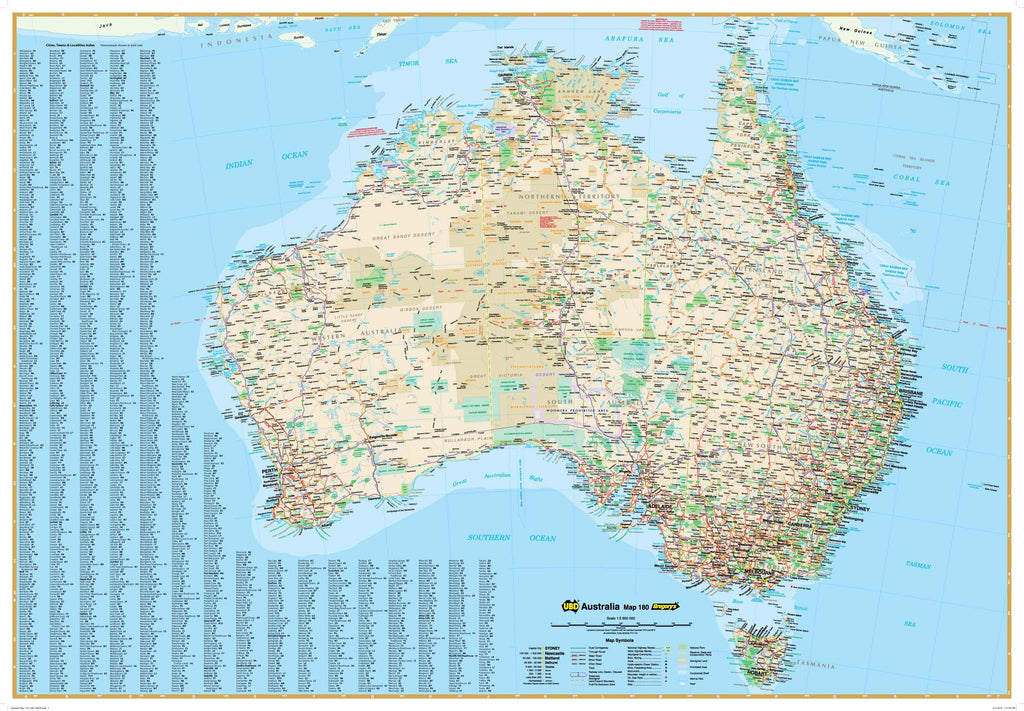 Australia 180 Large Paper Folded Map – UBD | Mapworld
