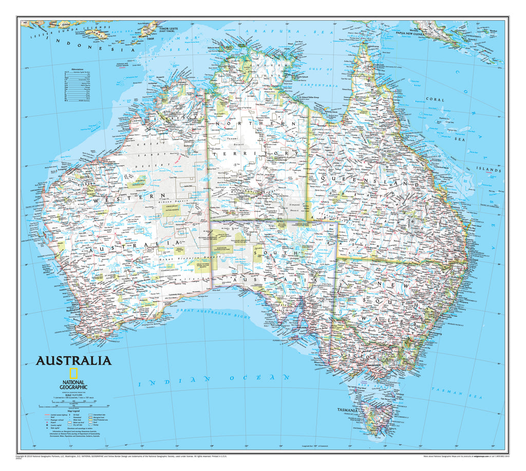 Australia Wall Map (1380mm) – National Geographic | Mapworld
