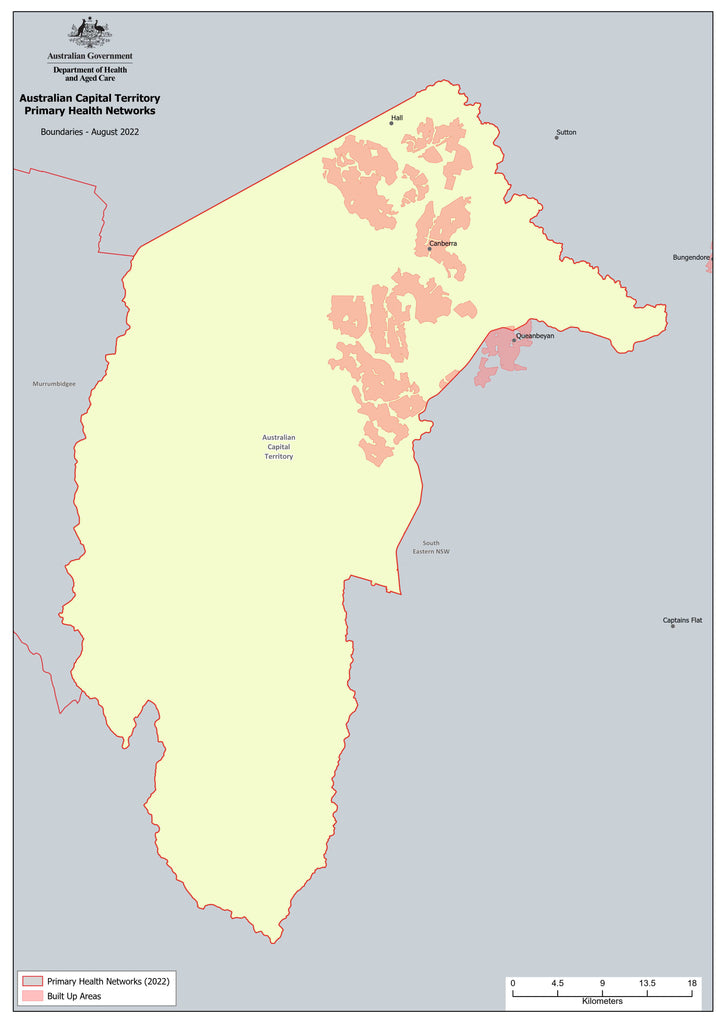 ACT Primary Health Care Network Wall Map | Mapworld