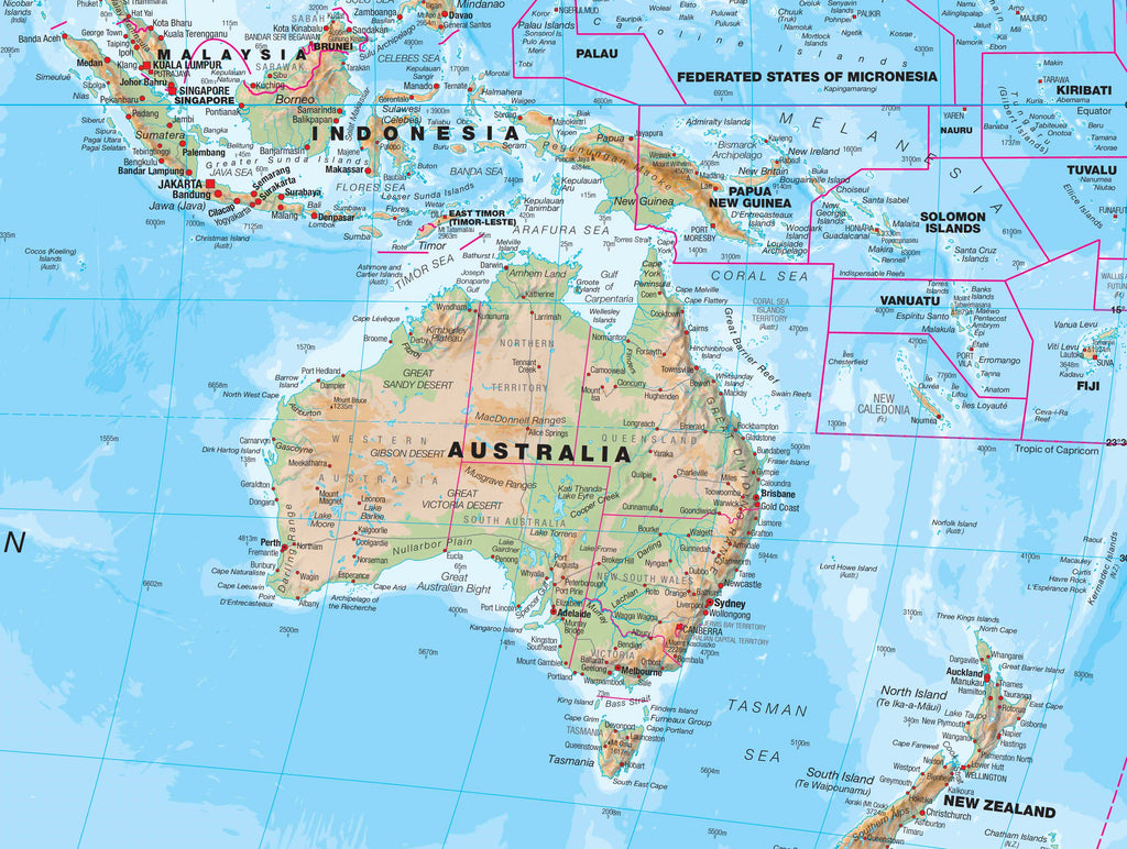 Physical World Maps International 2024 edition 2000mm x 1200mm Wall Map ...