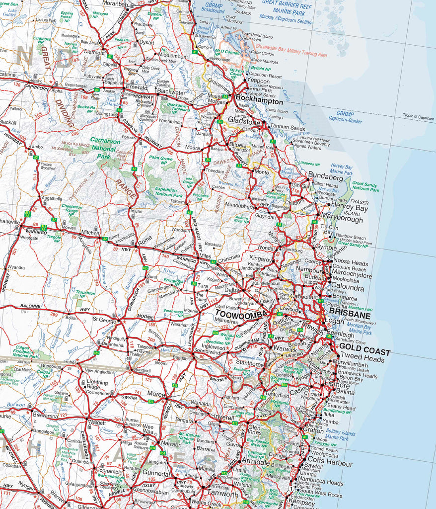 Buy Australia Hema Large Canvas Wall Map with Hang Rails | Mapworld