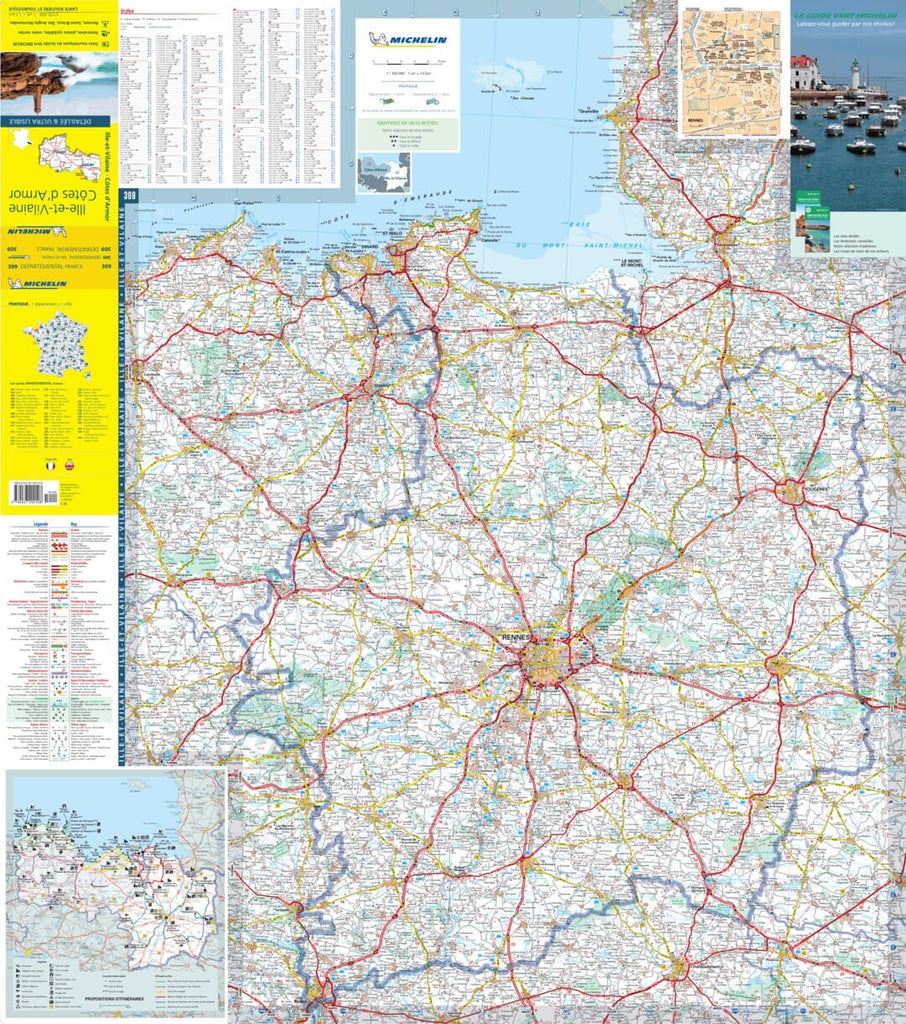 France Côtes d'Armor / Ille-et-Vilaine Michelin Map 309 - Shop Mapworld