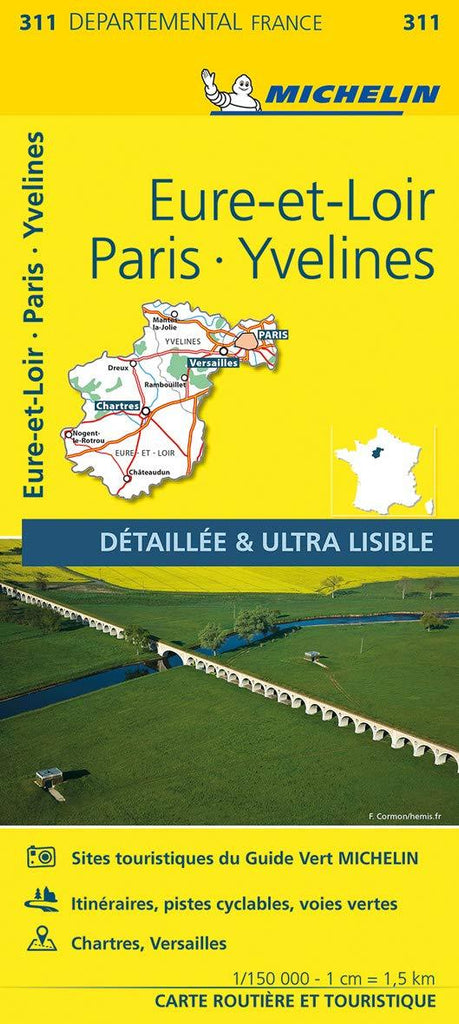 France Eure-et-Loir, Paris & Yvelines Michelin Map 311 - Shop Mapworld