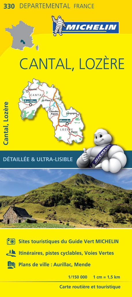 France Cantal / Lozère Map 330 – Michelin | Mapworld