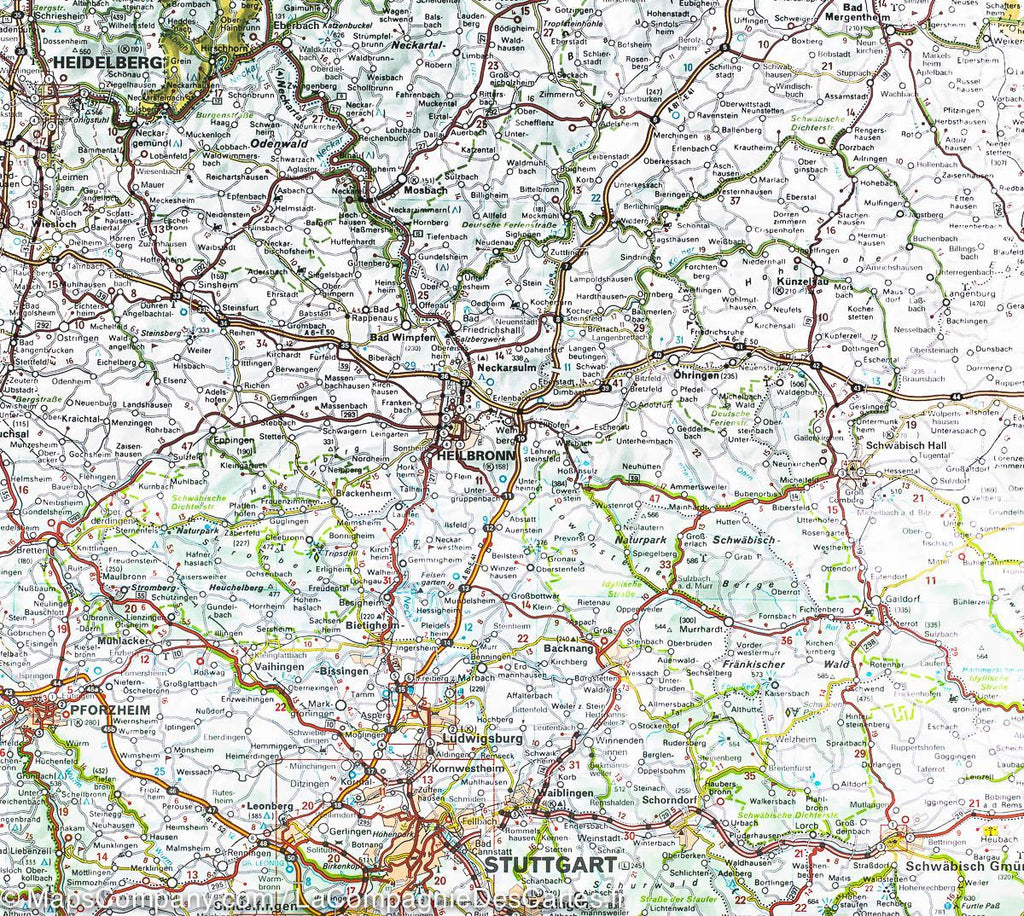 Germany South West Michelin Map 545 - Mapworld