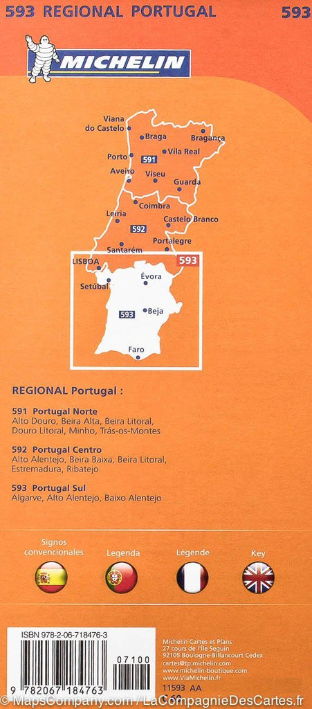 Portugal South and Algarve Michelin Map 593, Buy Maps of Italy - Mapworld