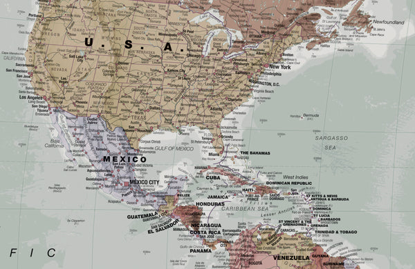 Executive World Maps International 2024 edition 2000 x 1200mm Wall Map ...