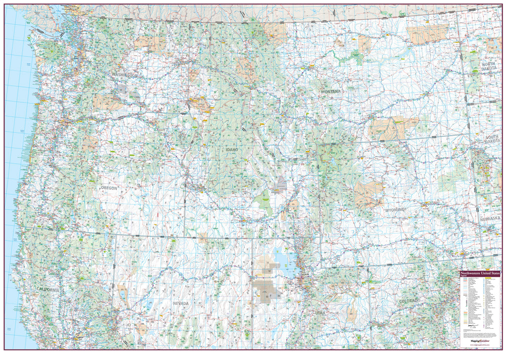 Northwestern United States Wall Map | Mapworld