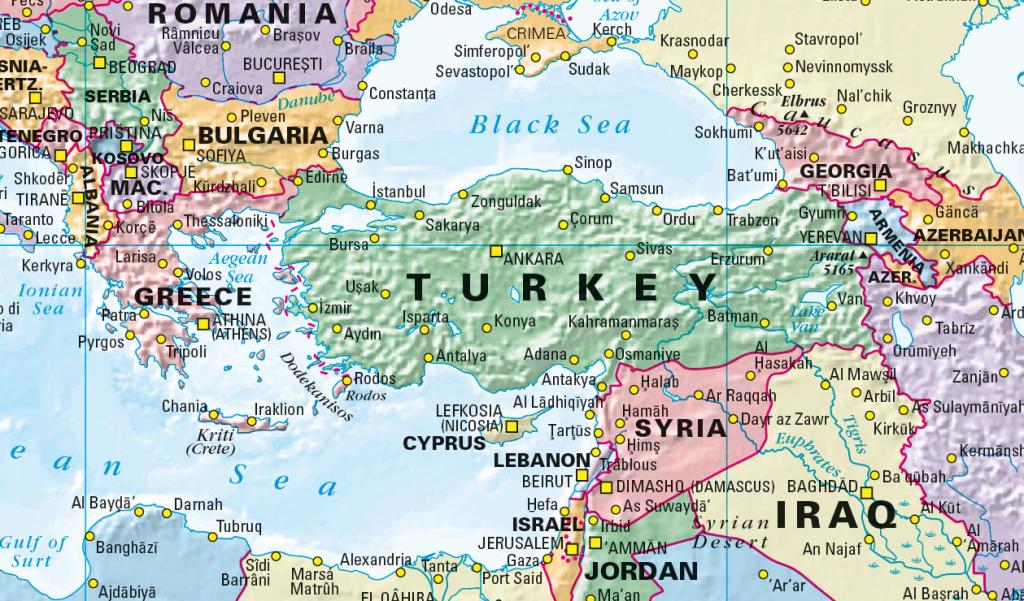 World Pacific Centred 2024 edition map 2200 x 1270mm