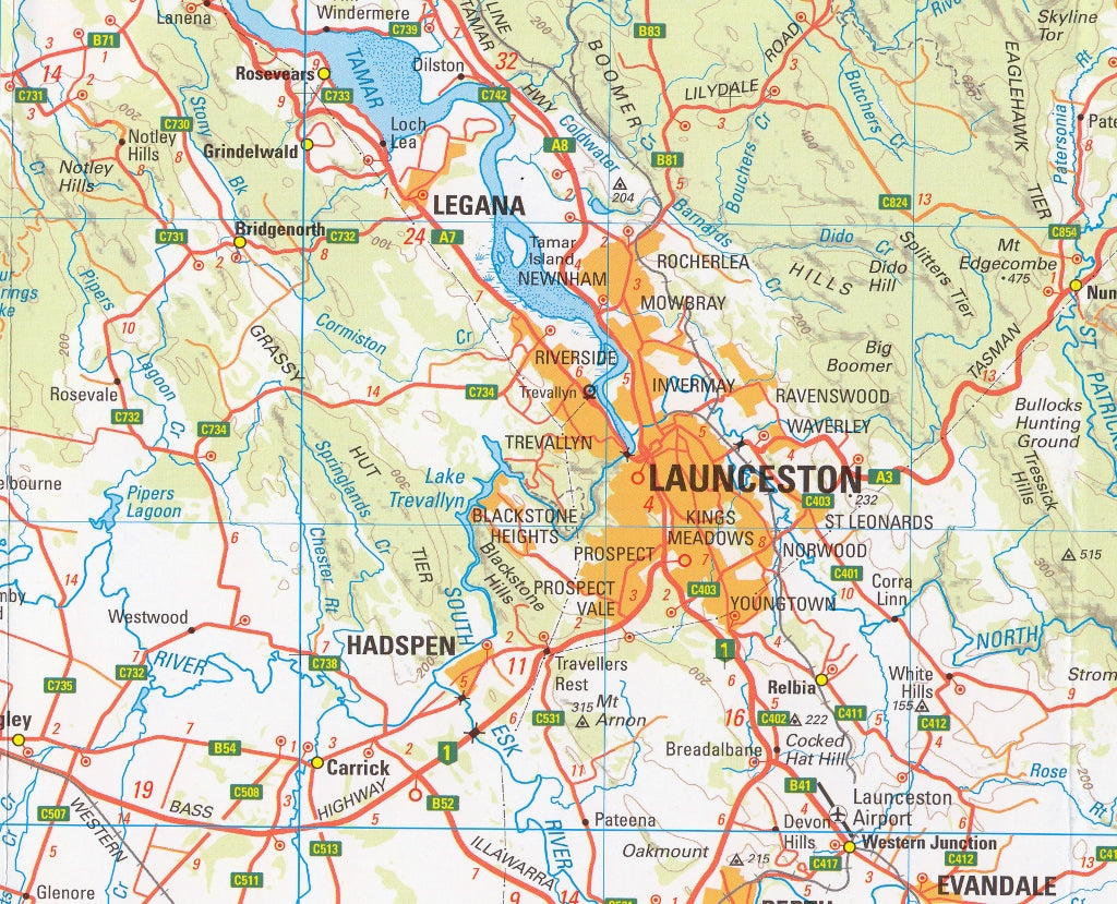 Tasmania North East, Buy Map of North East Tasmania - Mapworld