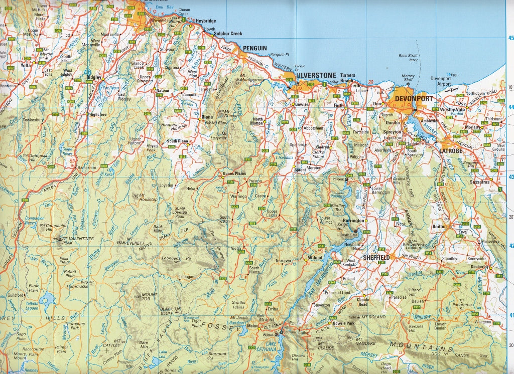Tasmania North West Tasmap Map | Mapworld