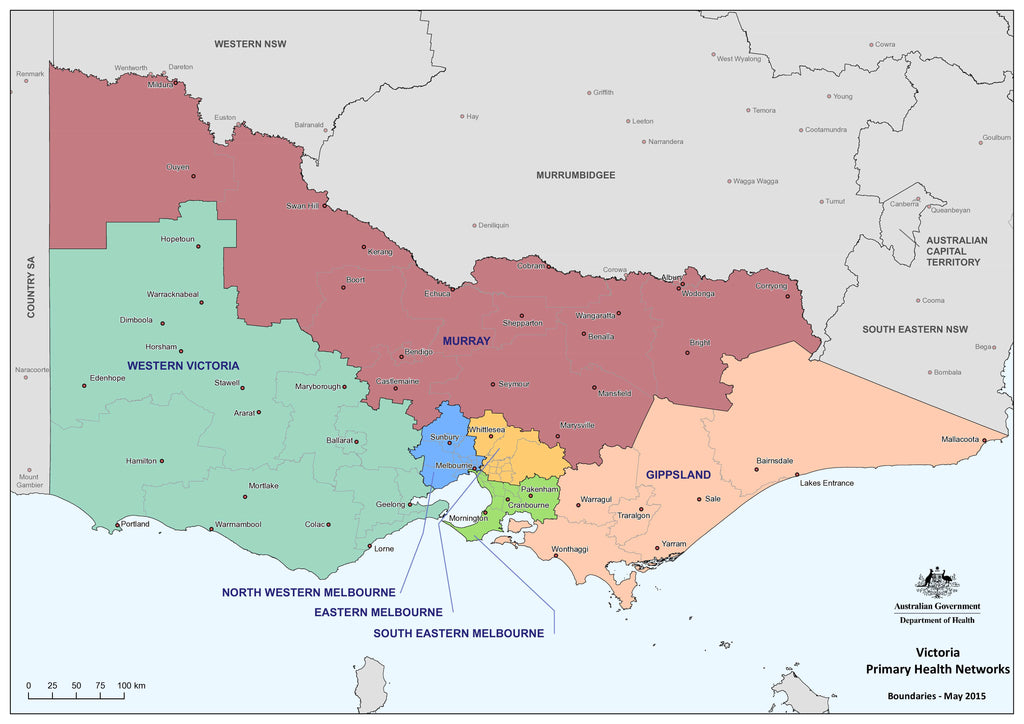 Victoria Primary Health Care Network Wall Map | Mapworld