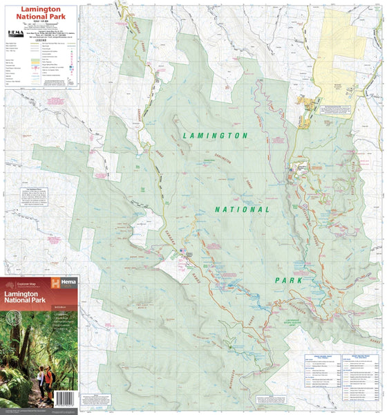Lamington National Park map by Hema Maps