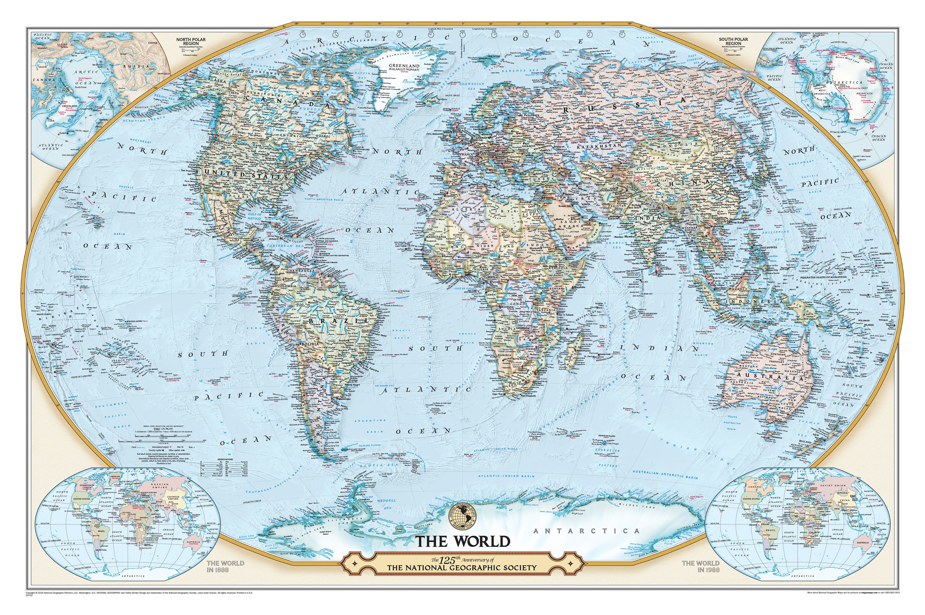 125th Anniversary World National Geographic | Shop Mapworld