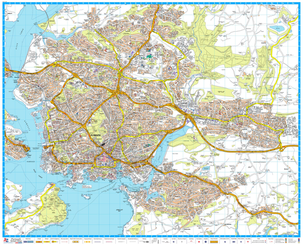 Plymouth Wall Map – A-Z | Mapworld