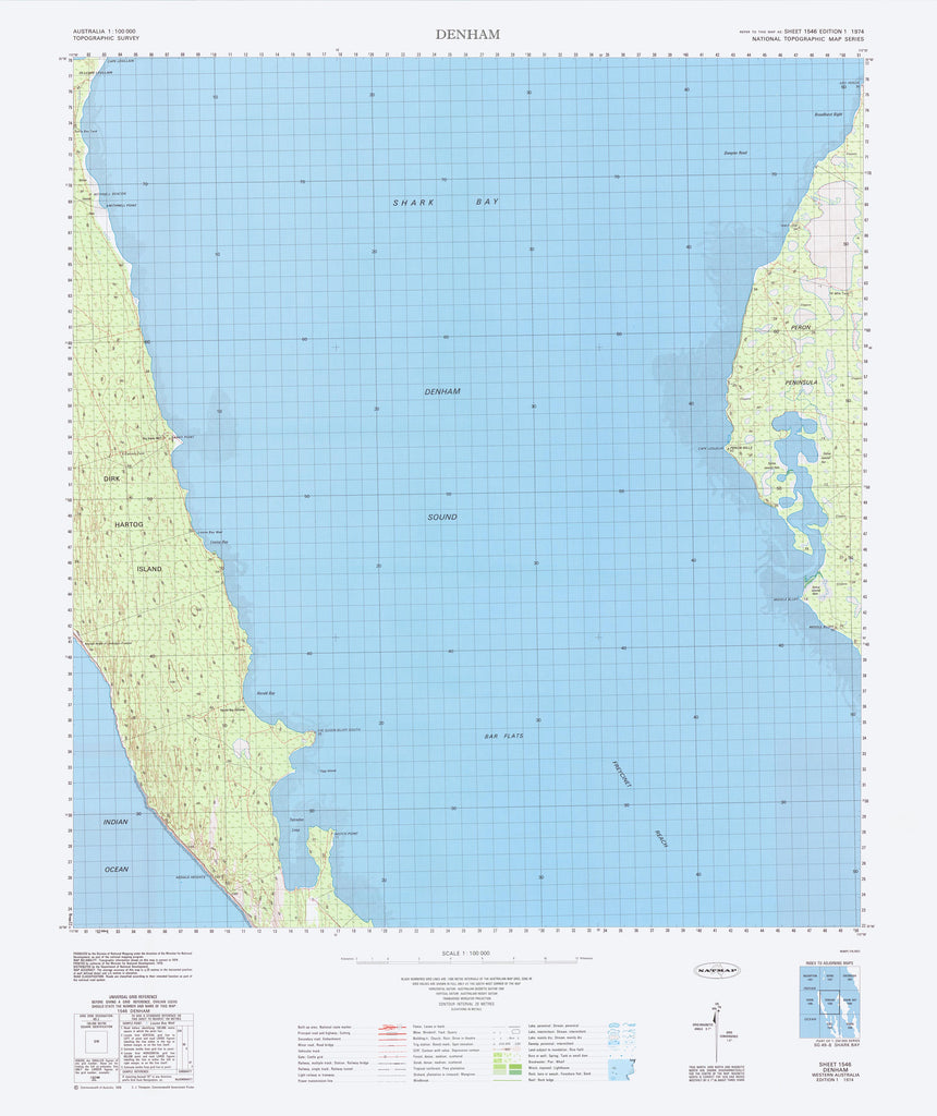 1546 Denham 1:100k Topographic Map | Mapworld