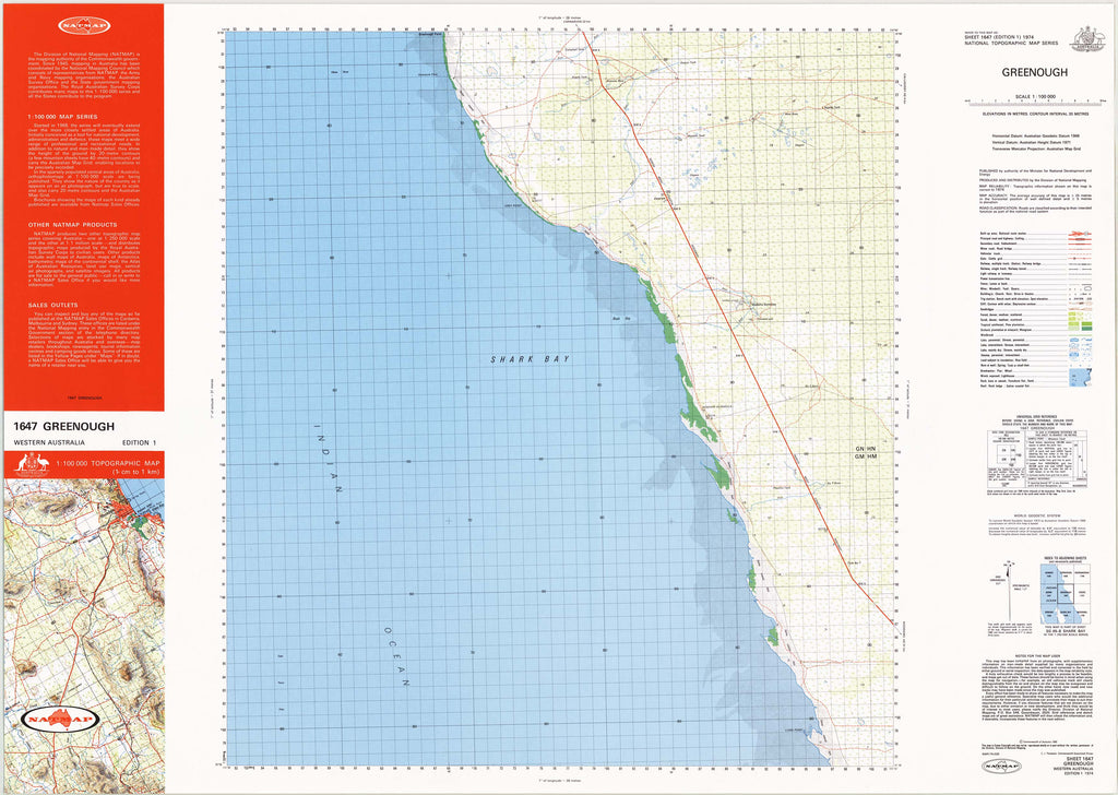 Buy 1647 Greenough 1:100k Topographic Map
