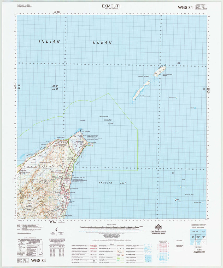 Buy 1754 Exmouth 1:100k Topographic Map