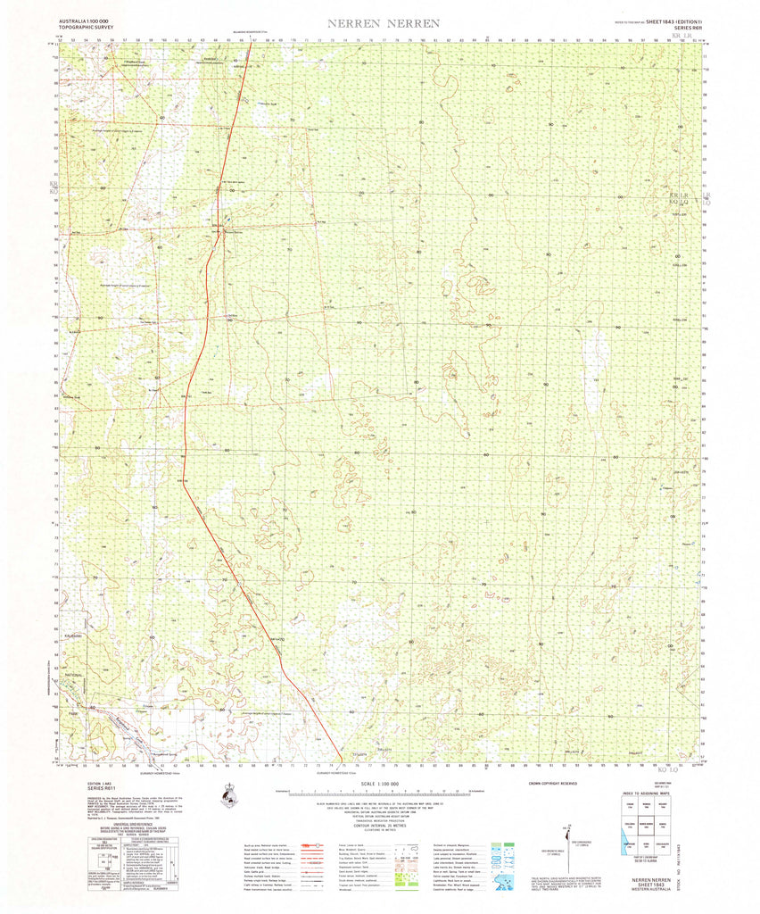 Buy 1843 Nerren Nerren 1:100k Topographic Map