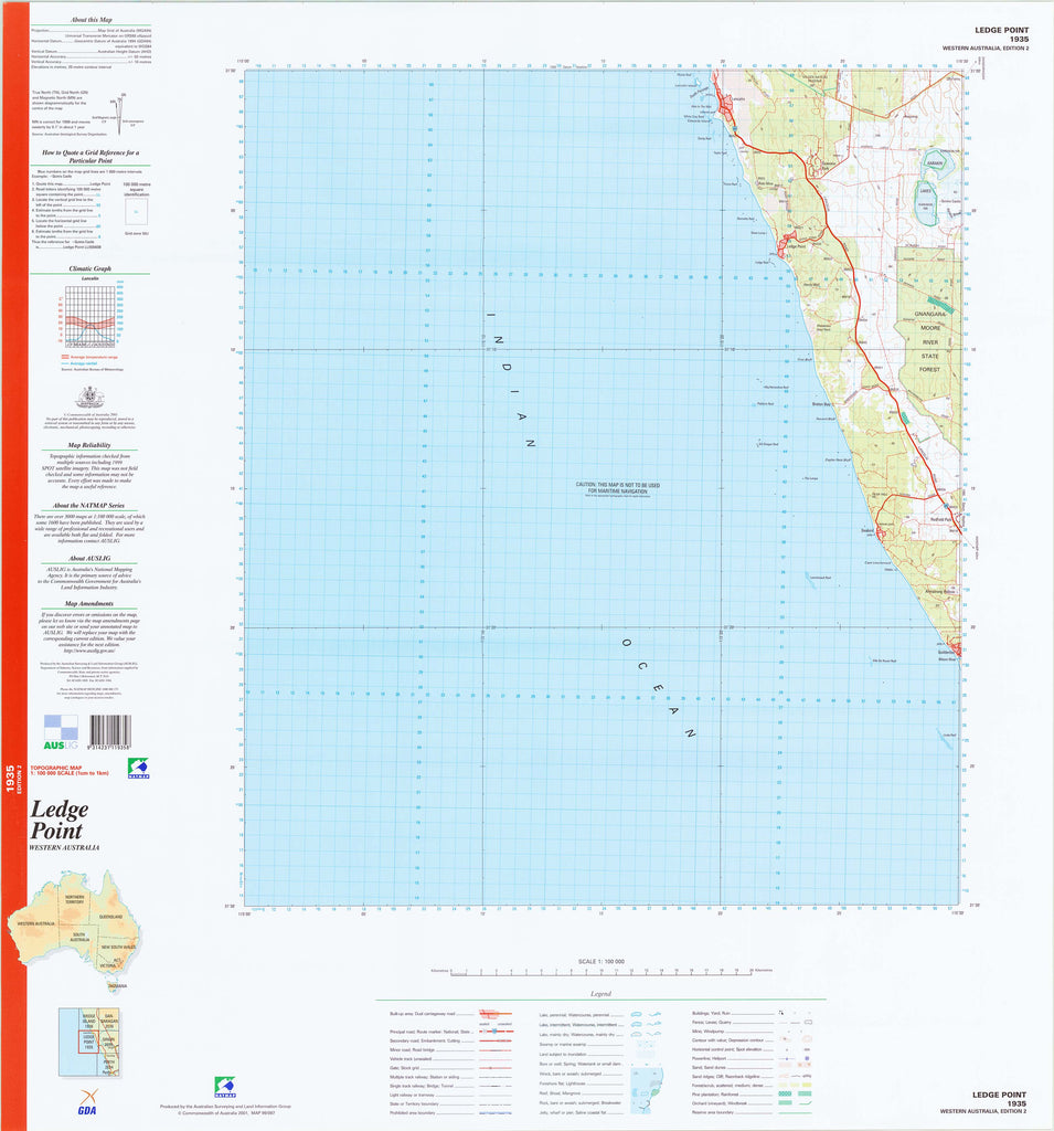 1935 Ledge Point 1:100k Topographic Map | Mapworld