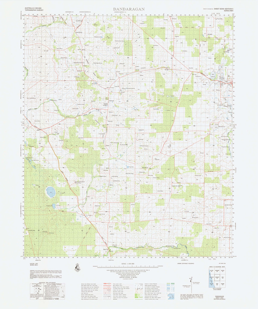Buy 2036 Dandaragan 1:100k Topographic Map
